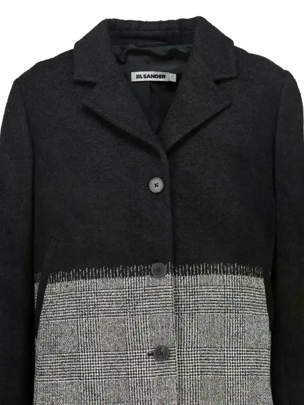 JIL SANDER Glen-check Single-breasted Coat