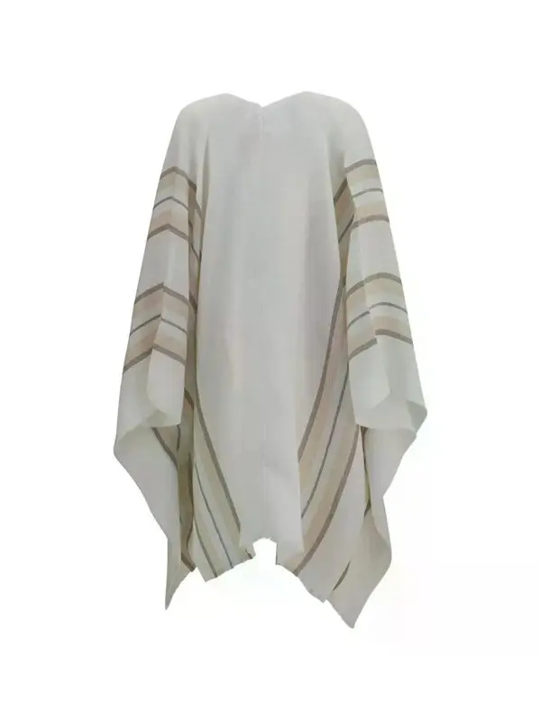Brunello Cucinelli Striped Sequin Embellished Poncho