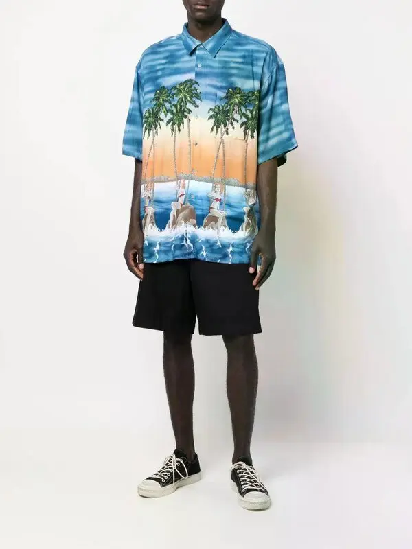 Pierre Cardin 1990s Palm Tree-print Shirt