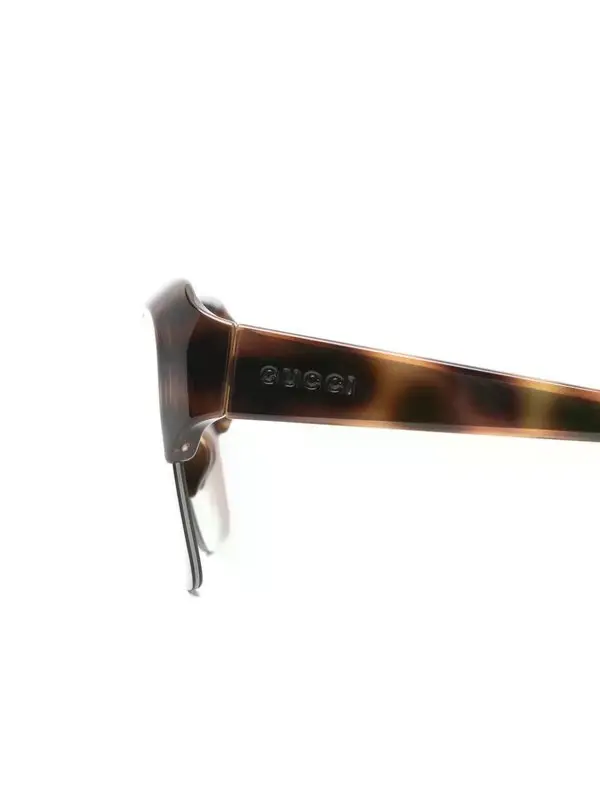 Gucci Tortoiseshell Effect Geometric-frame Sunglasses
