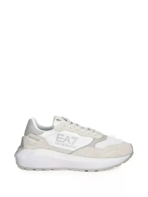 EA7 Logo Patch Panelled Sneakers - Neutrals