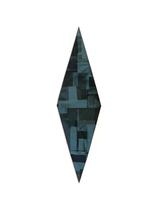Zegna Geometric-print Diamond-shaped Scarf - Blue