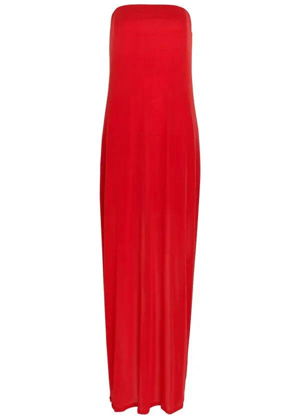 Staud Liliana Strapless Stretch-mesh Maxi Dress