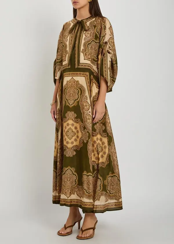 Zimmermann Mahon Printed Silk Midi Tunic Dress - Multicoloured