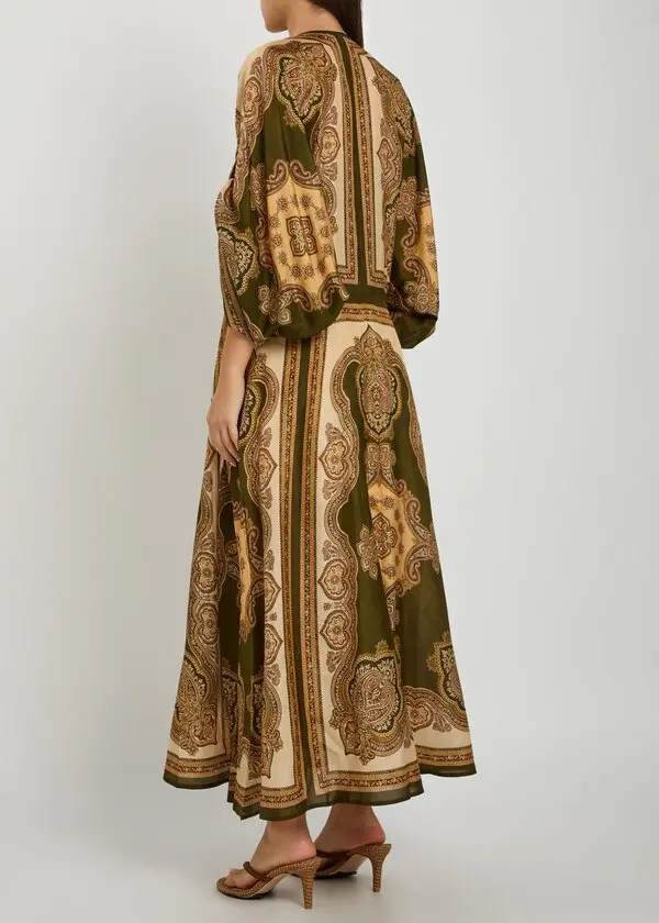 Zimmermann Mahon Printed Silk Midi Tunic Dress - Multicoloured