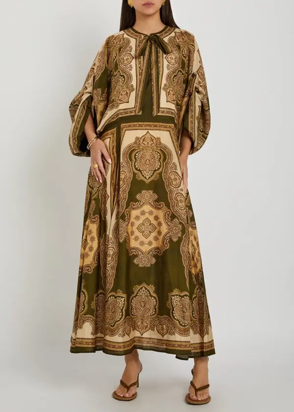 Zimmermann Mahon Printed Silk Midi Tunic Dress - Multicoloured