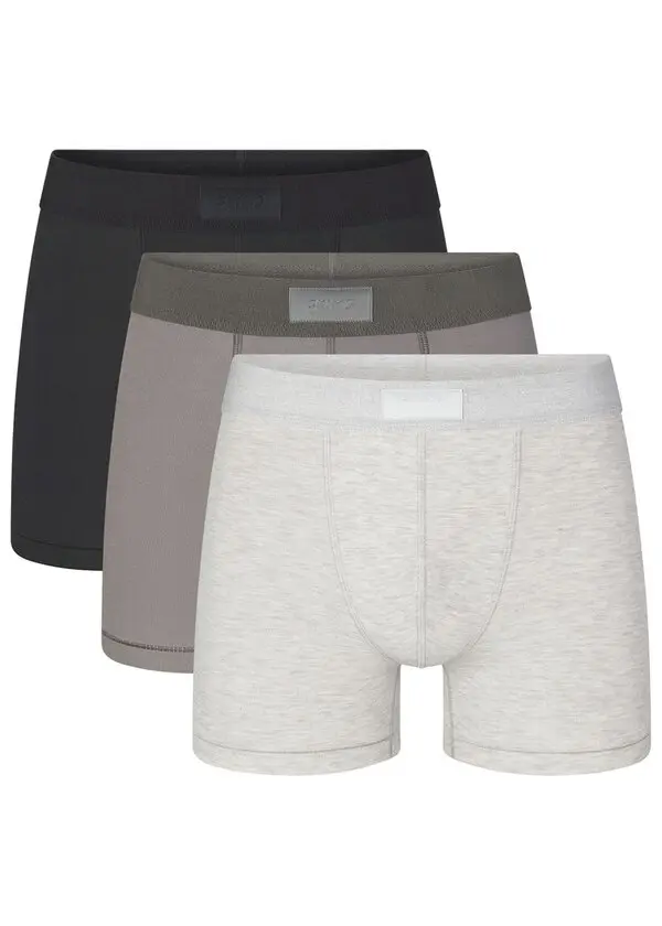 SKIMS Cotton-blend 3' Boxer Briefs - Grey