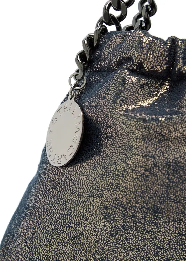Stella McCartney Falabella Mini Drawstring Metallic Faux Suede Tote Bag