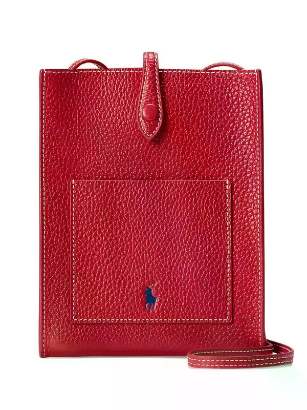Polo Ralph Lauren Pebbled Leather Crossbody Bag - Red