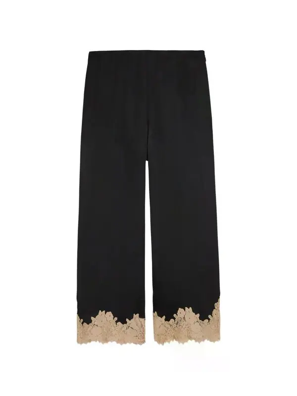 Rixo Marcela Lace-trim Wide-leg Trousers - Black