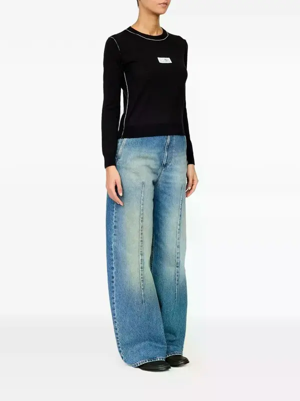 MAISON MARGIELA Wool Blend Knit Jumper With Contrast Trim