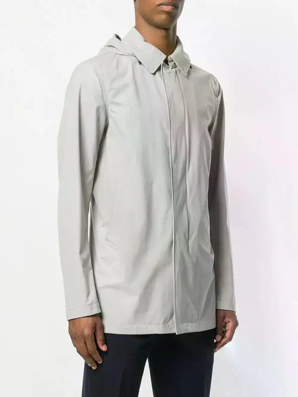 Herno Hooded Raincoat - Grey