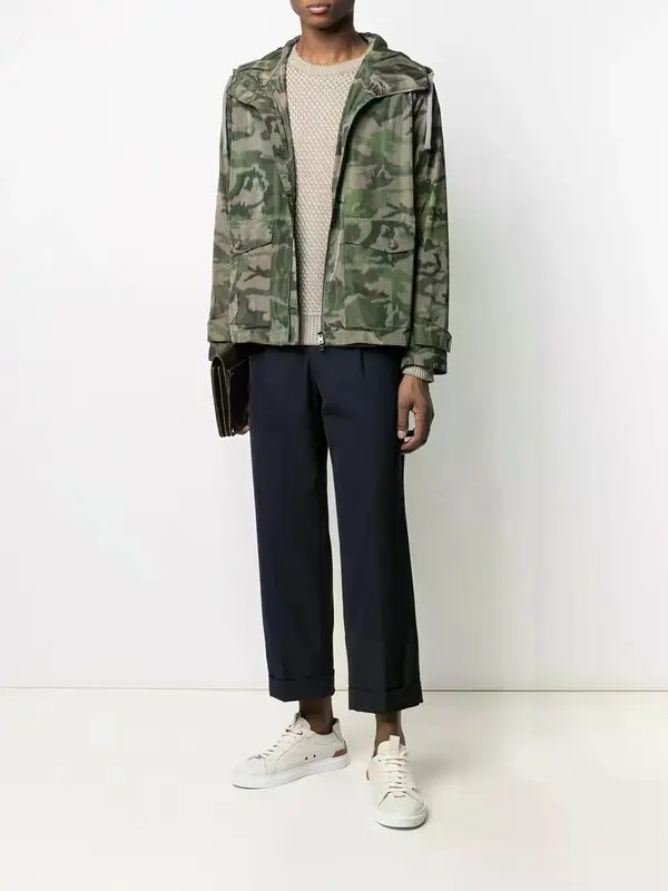 Herno Camouflage Print Hooded Jacket