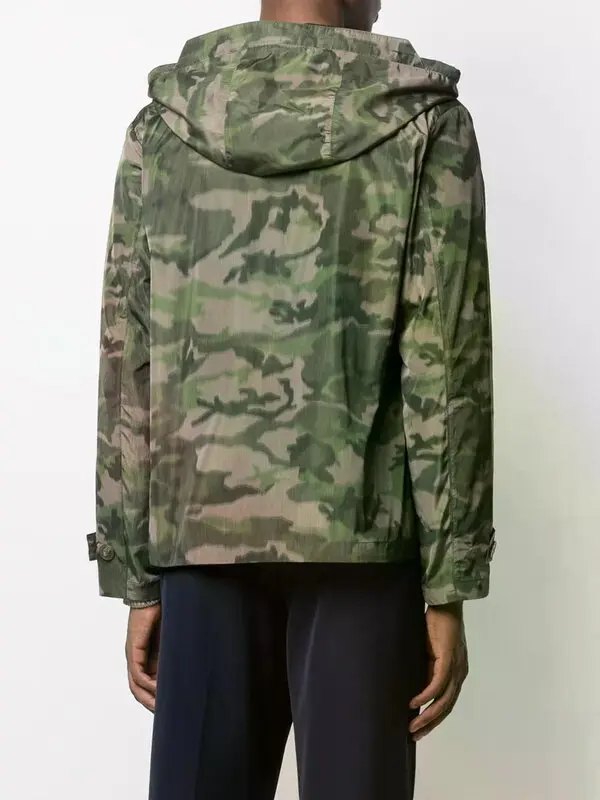 Herno Camouflage Print Hooded Jacket