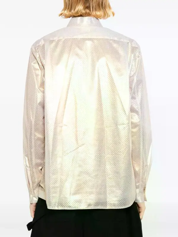 Comme Des Garçons Perforated Metallic-effect Shirt