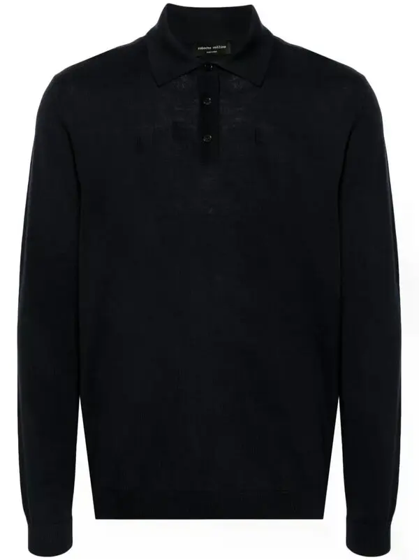 ROBERTO COLLINA Merino Wool Polo Shirt
