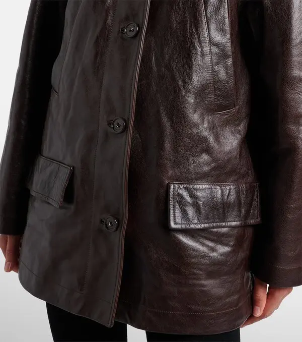 Balenciaga Oversized Leather Car Coat