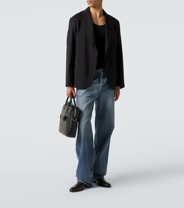 Saint Laurent Sac De Jour Leather Tote Bag