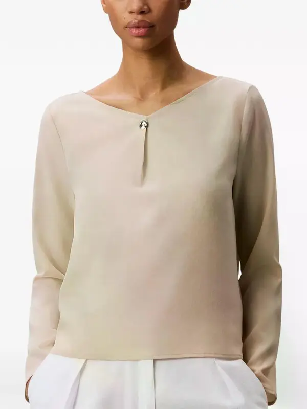 Calvin Klein V-neck Blouse With Button Detail