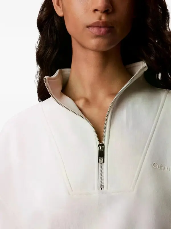 Calvin Klein Quarter-zip Logo Embroidered Sweatshirt