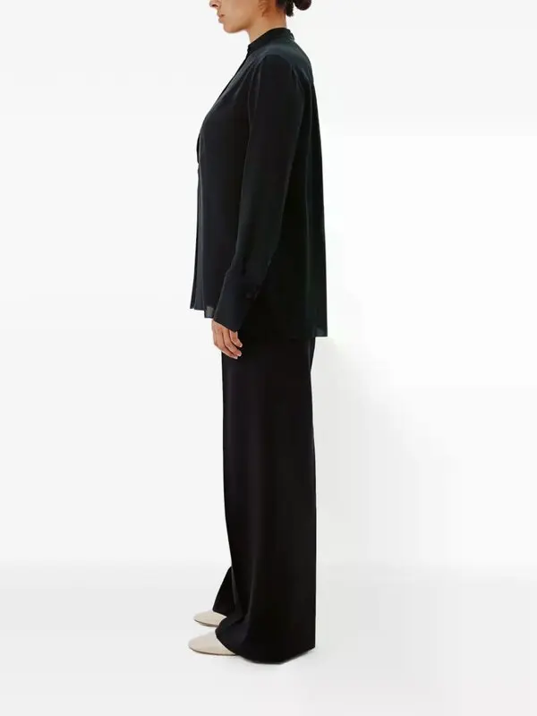 Another Tomorrow Tuxedo Pleated Blouse