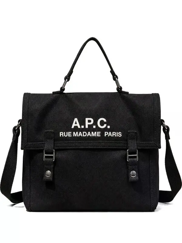 A.p.c. Logo-print Canvas Tote Bag - Black