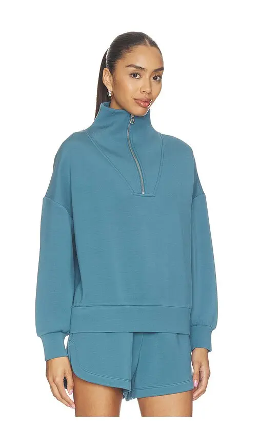Varley Hawley Half Zip Sweatshirt - Blue