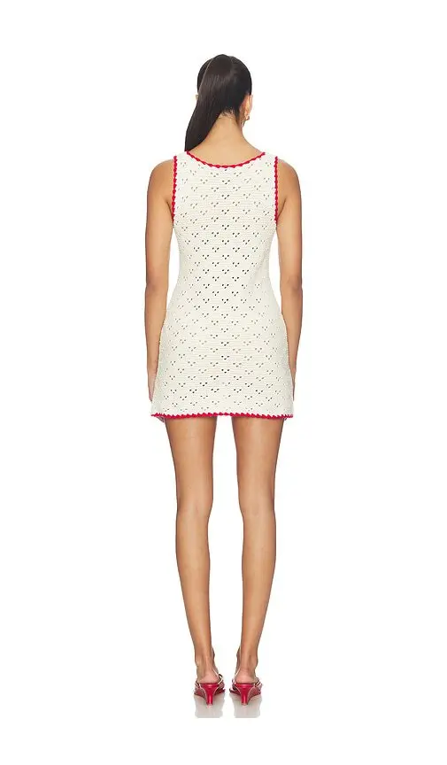 Majorelle Crochet Knit Mini Dress With Pockets