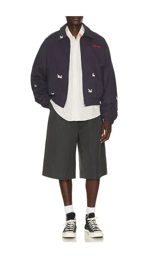 CARNE BOLLENTE Embroidered Cotton Jacket - Blue