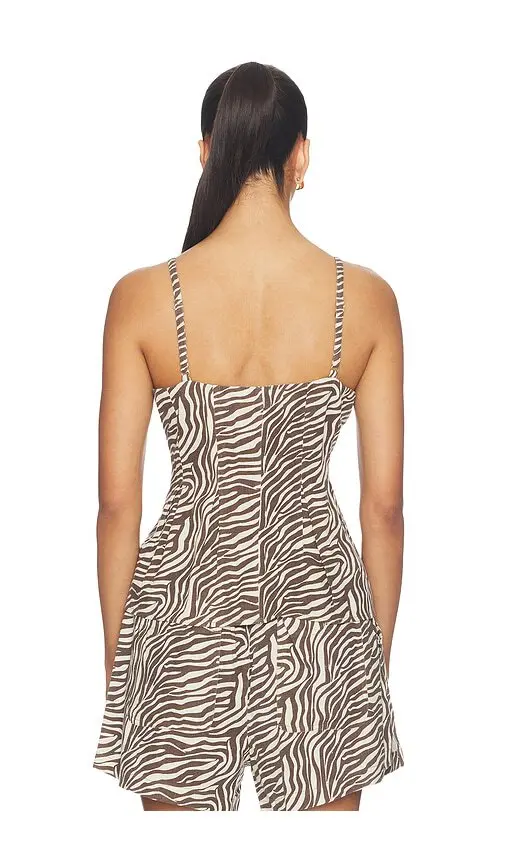 Blanknyc Zebra Print Bustier Tank Top