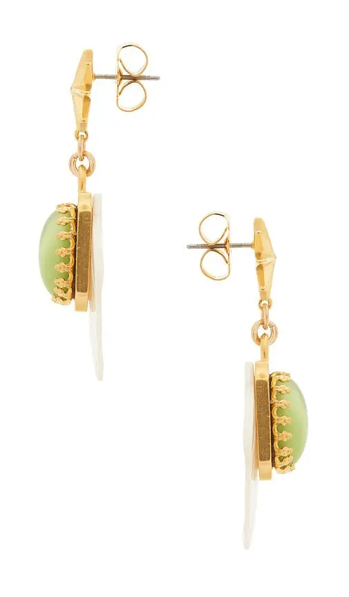Brinker & Eliza Mismatched Aperitivo Earrings With Mother-of-pearl And Resin - Green