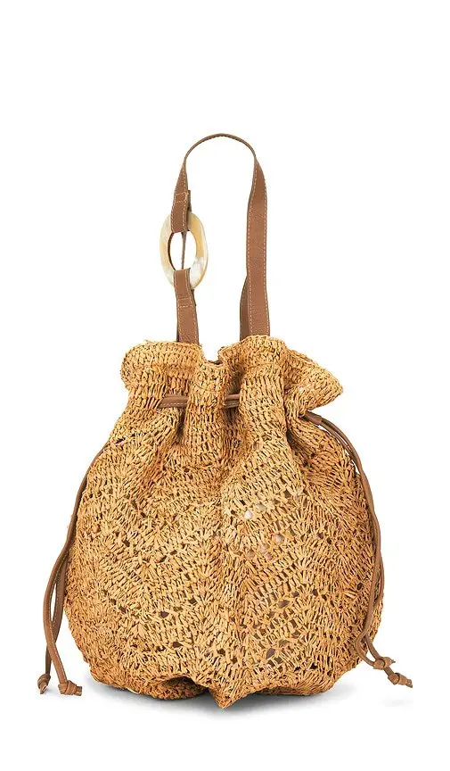 FLORABELLA Antilles Crochet Raffia And Leather Tote Bag - Tan