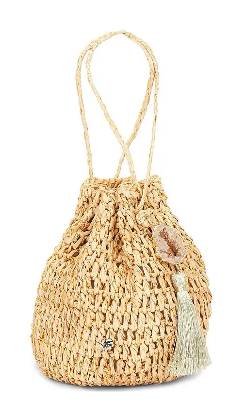 FLORABELLA Stintino Hand Crochet Raffia Wristlet