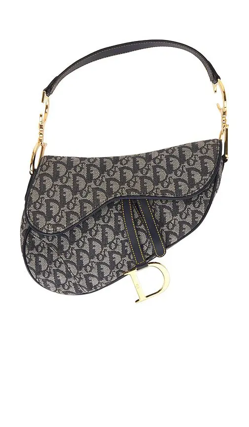 FWRD RENEW Dior Trotter Oblique Saddle Bag - Blue