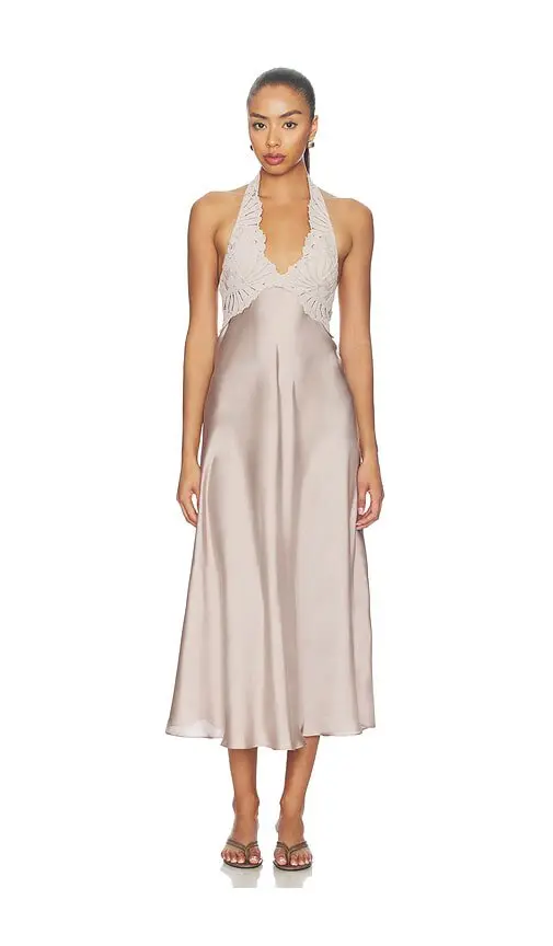Free People X Revolve Satin Slip Dress - Grey
