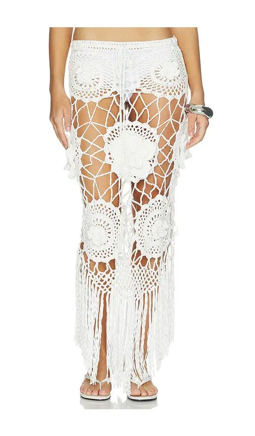 Giuseppe Di Morabito White Crochet Maxi Skirt