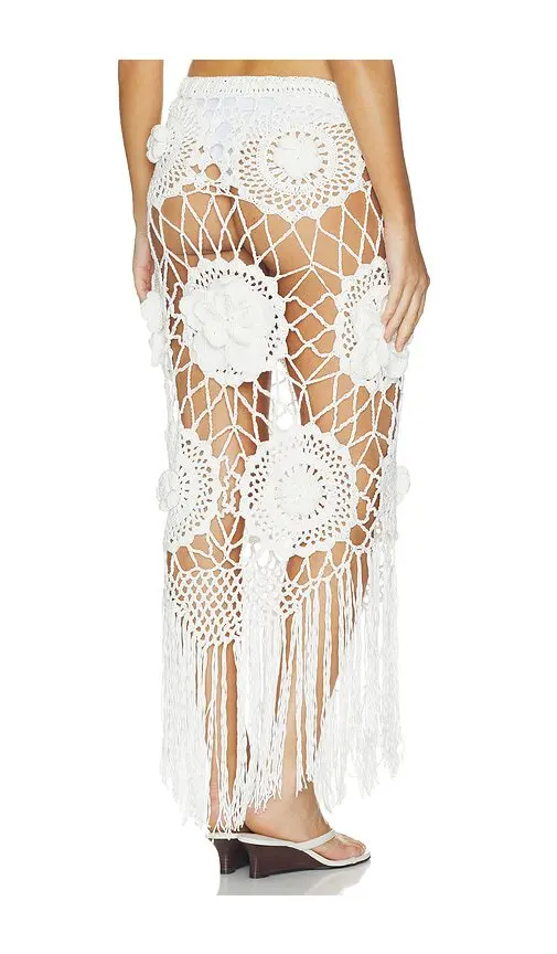 Giuseppe Di Morabito White Crochet Maxi Skirt