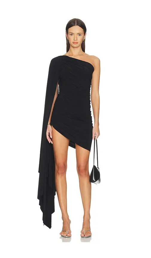 Norma Kamali Asymmetrical Sleeve Dress - Black