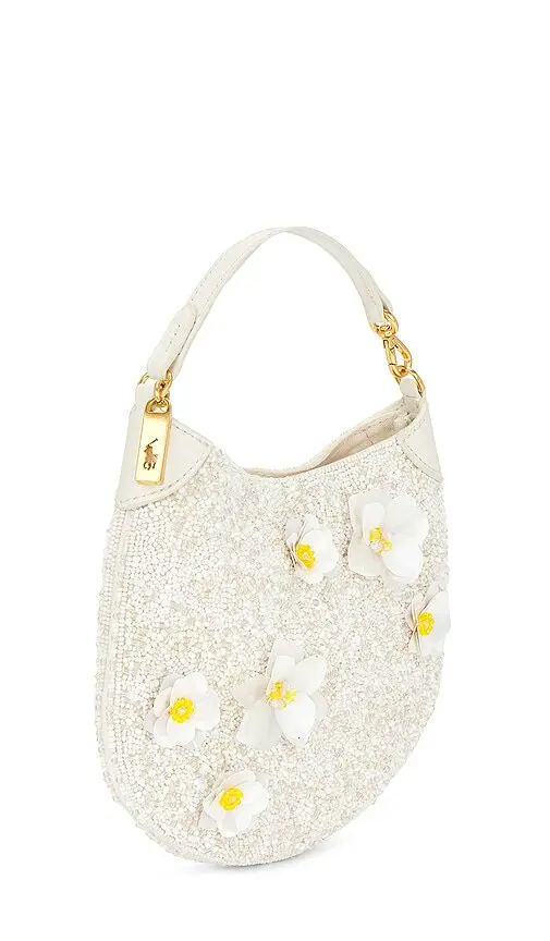 Polo Ralph Lauren Beaded Floral Appliqué Shoulder Bag
