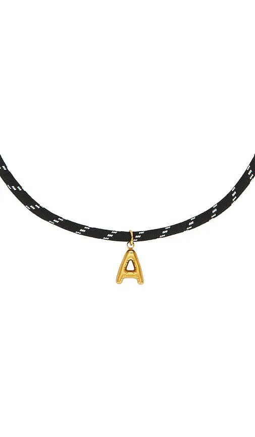 PETIT MOMENTS Bubble Initial Paracord Necklace With Faux Pearl Accent