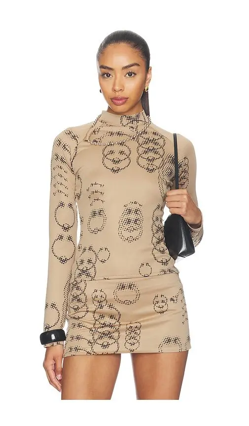Lado Bokuchava Piercer Turtleneck Top - Beige
