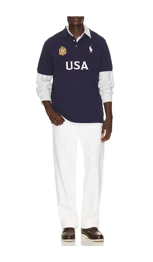 Polo Ralph Lauren Short Sleeve Usa Mesh Polo In . Also - Navy