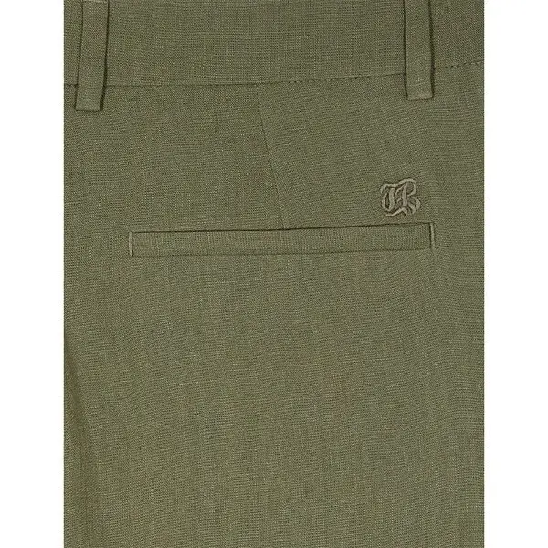 The Kooples High-rise Straight-leg Linen Trousers