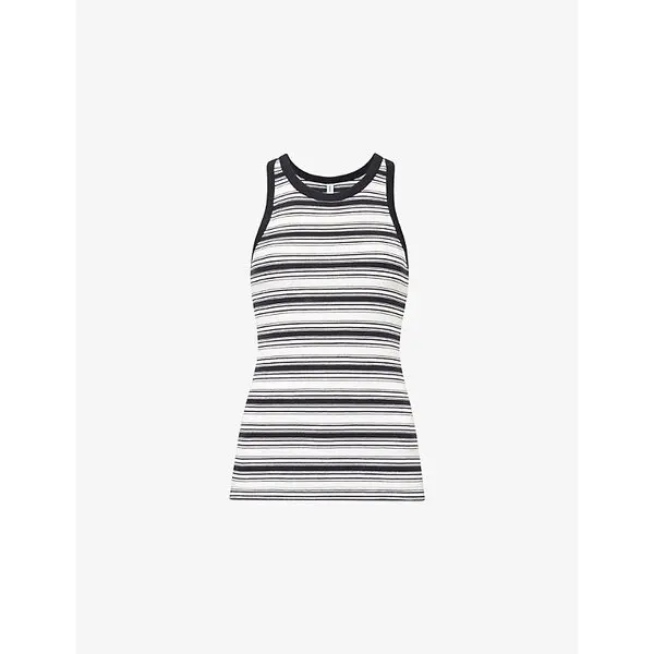 SAMSOE SAMSOE Samsøe Samsøe Striped Ribbed Knit Sleeveless Top - Egret