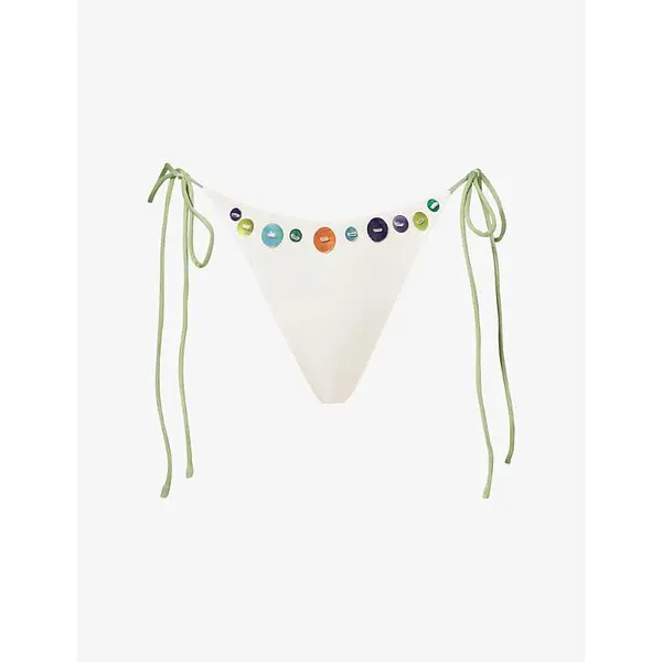 JADED LONDON Mavie Button Low-rise Bikini Bottoms - Multi