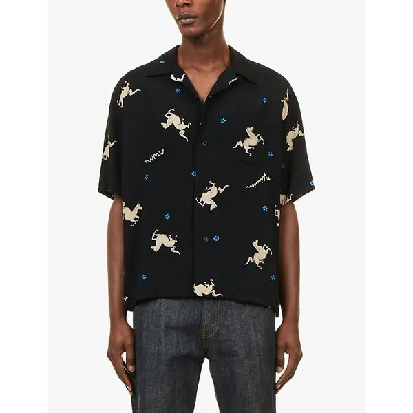 Visvim Crosby Printed Rayon Shirt - Black