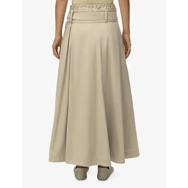 Loewe Belted Cotton-silk Midi Skirt