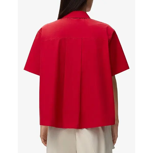 Loewe Logo Embroidered Cotton-blend Shirt - Red