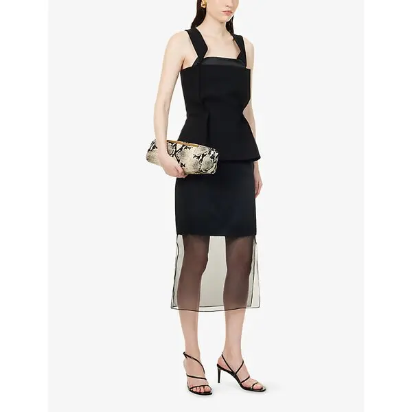 Khaite Yasmina Boned Woven Top