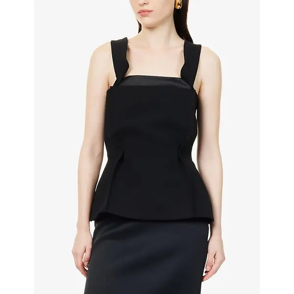 Khaite Yasmina Boned Woven Top
